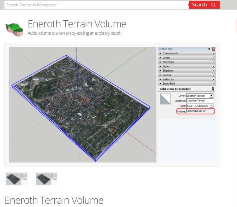 Užitočné pluginy - Eneroth Terrain Volume